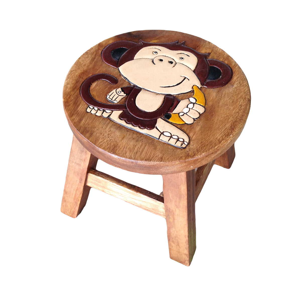 Kids Wooden Step Stool - Cute Monkey – Collumino